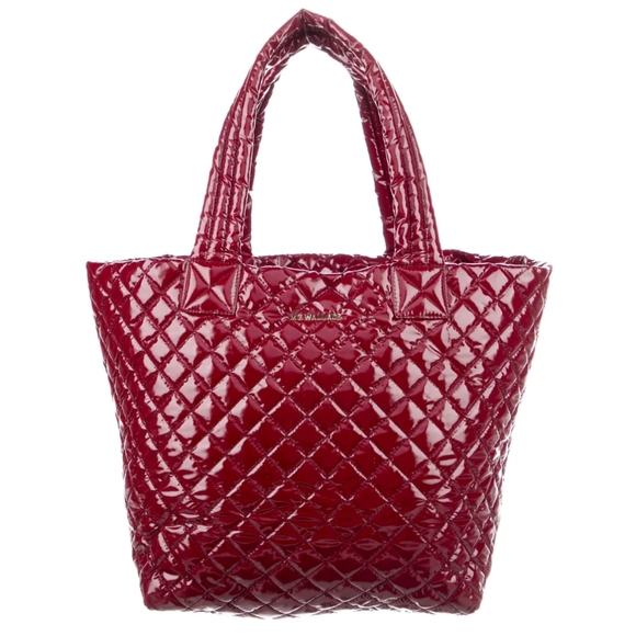 MZ Wallace | Bags | Mz Wallace Red Patent Leather Quilted Tote Bag With ...